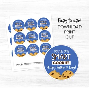 Fathers Day Cookie Tag, Fathers Day Handout, Fathers Day Gift Printable ...