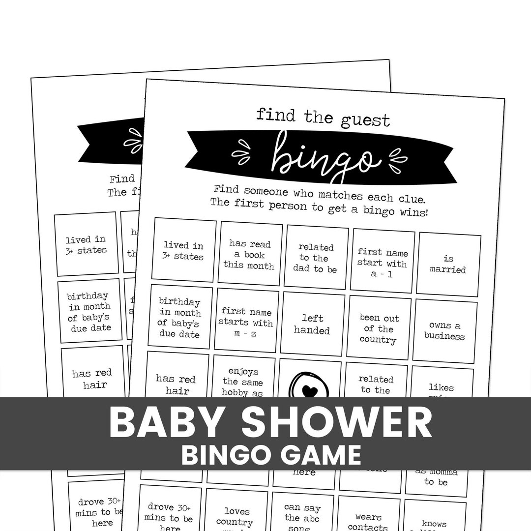 Baby Shower Games, Baby Shower Bingo, Printable Baby Shower Game, Ice ...