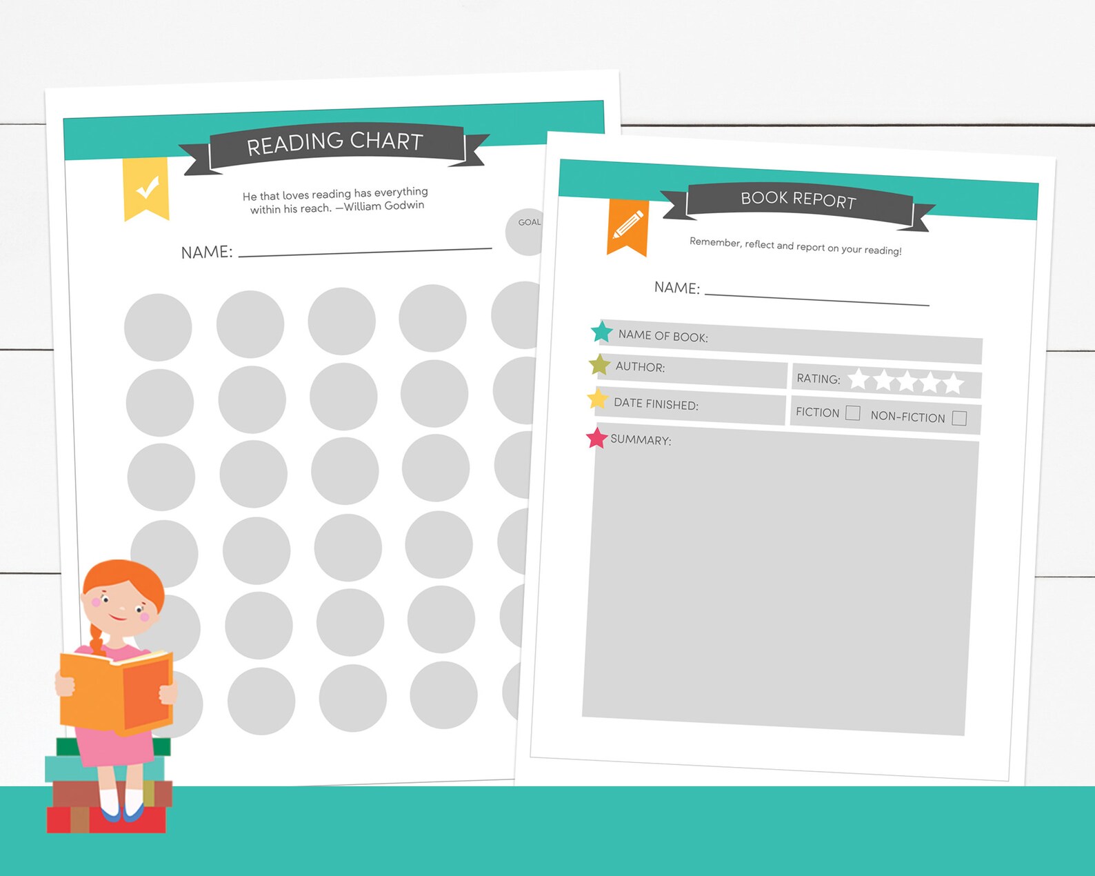 Reading Planner for Kids Kids Reading Journal Printable - Etsy