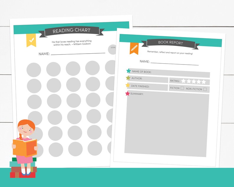 Reading Planner for Kids Kids Reading Journal Printable - Etsy