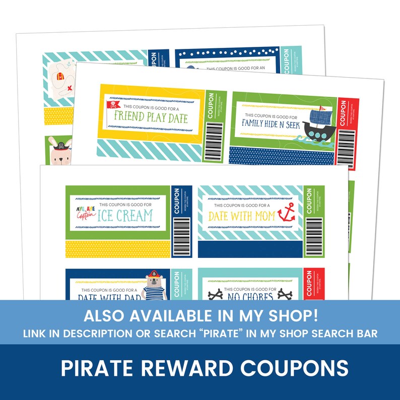 Pirate Reward Chart Chore Chart Kids Reward Chart Daily Job | Etsy