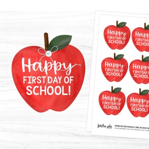 Back to School Gift Tag, Happy First Day of School Tag, Back to School ...