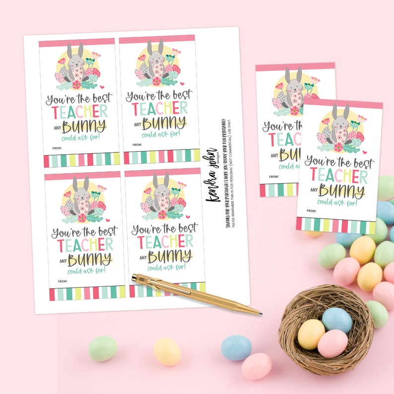 Easter Teacher Appreciation Easter Teacher Printable Bunny - Etsy