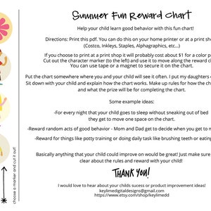 Kids Reward Chart Summer Camping Outdoors Behavior Chart Chore Chart - Etsy