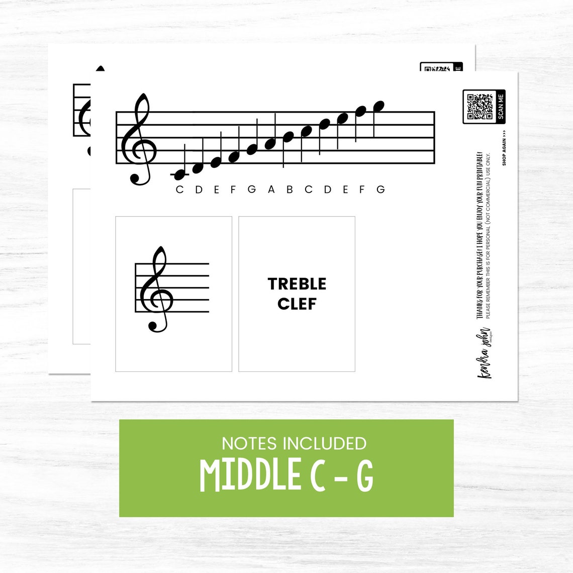 Music Note Memory Game Music Flashcards Note Reading - Etsy