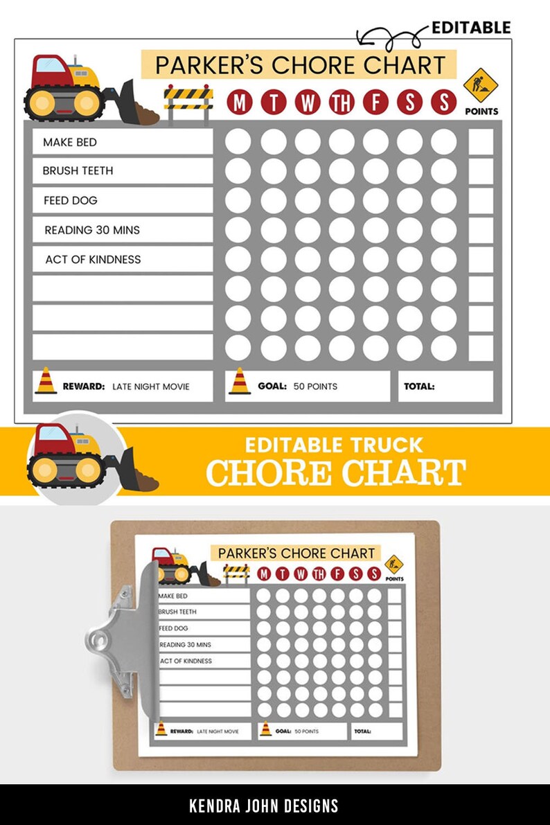 Chore Chart Toddler Reward Chart Chore Chart for Boys - Etsy