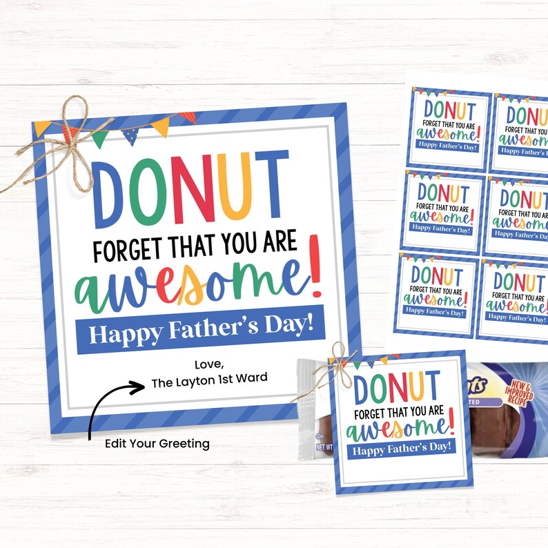 Fathers Day Donuttag, LDS Fathers Day Gift, Fathers Day Handout, Father ...