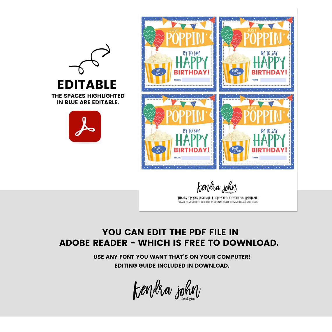 Happy Birthday Treat Tag, Just Poppin' By, Ministering, Birthday Tag ...