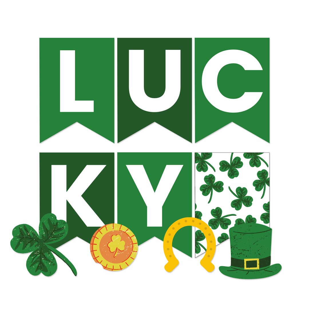 Lucky Banner, St Patrick Day Banner, Printable Banner, St Patricks Day ...
