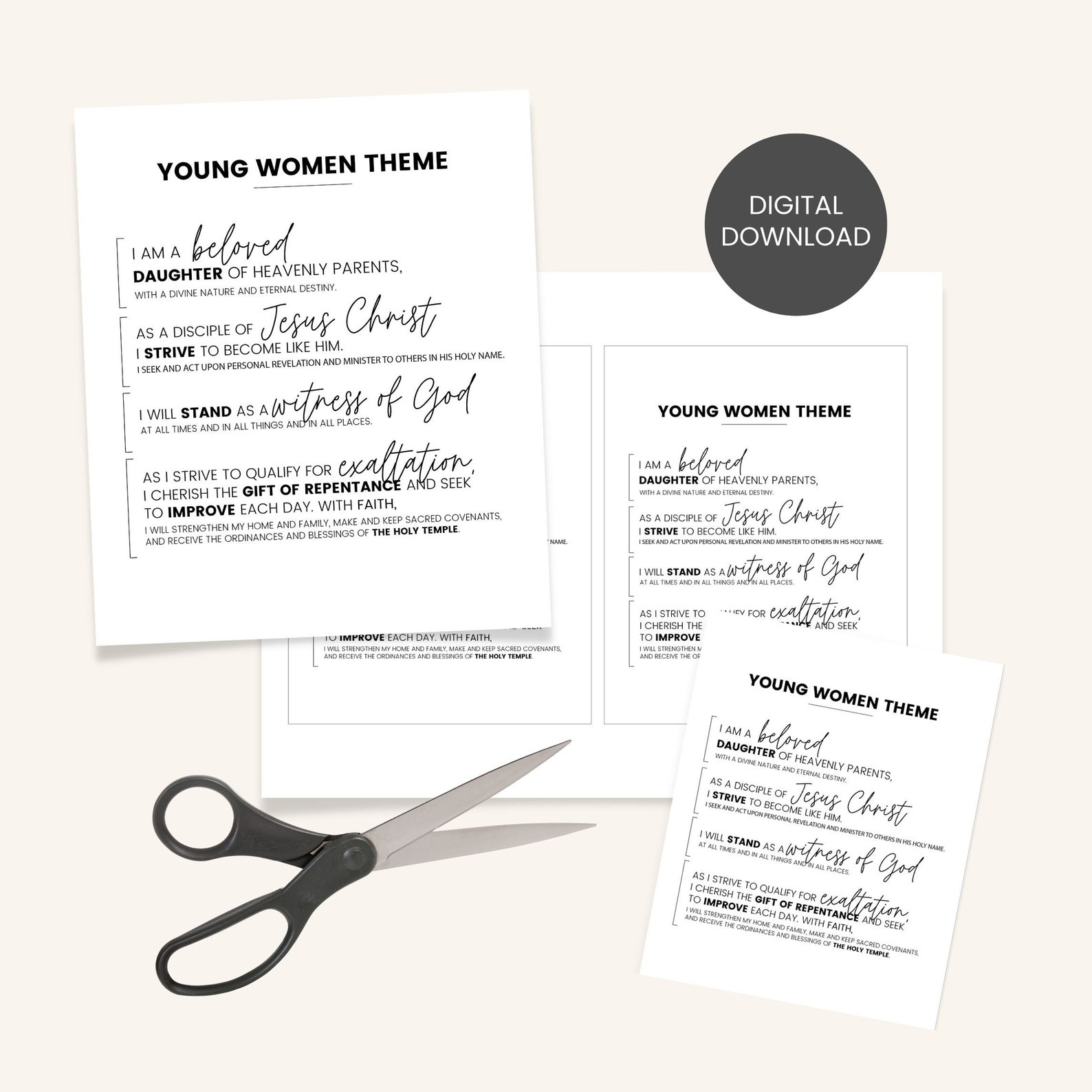 Young Women Theme Printable YW Theme YW Theme Poster Young - Etsy