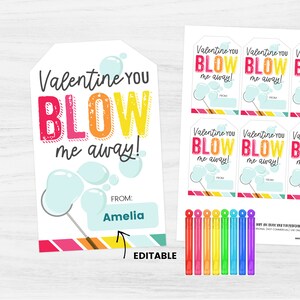 Bubble Valentines Tag, Daycare Valentine Gifts, Editable Bubble ...