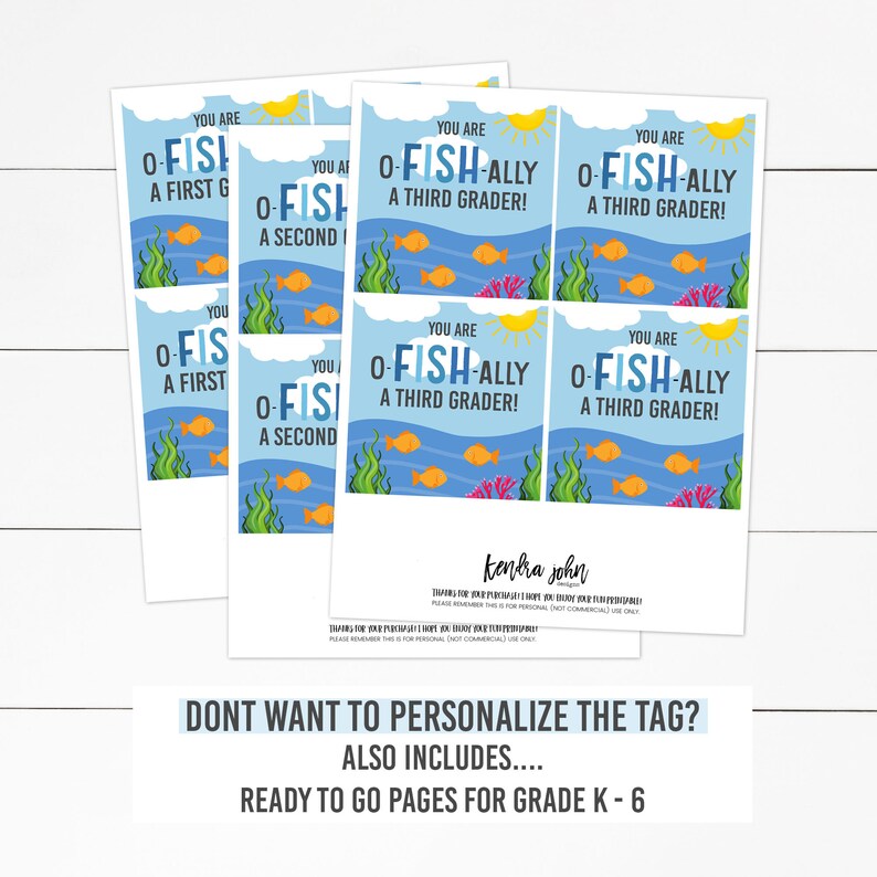 Back to School Gold Fish Tag O-fish-ally Back to School - Etsy