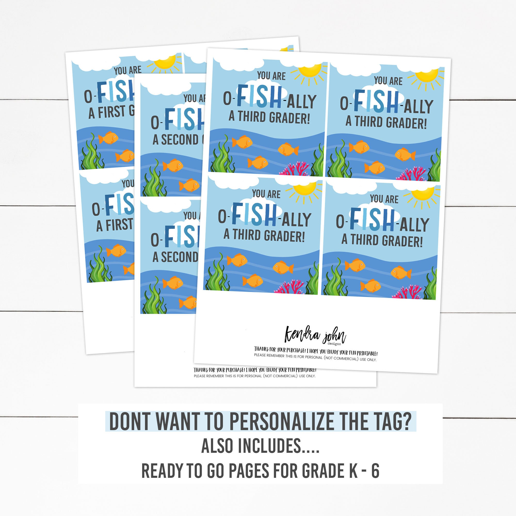 End of Year Student Gift, End of Year Gift Tag, Goldfish Gift Tag, O ...