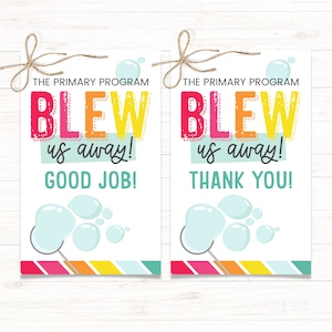 Primary Program Thank You, Bubble Gift Tag, Primary Program ...