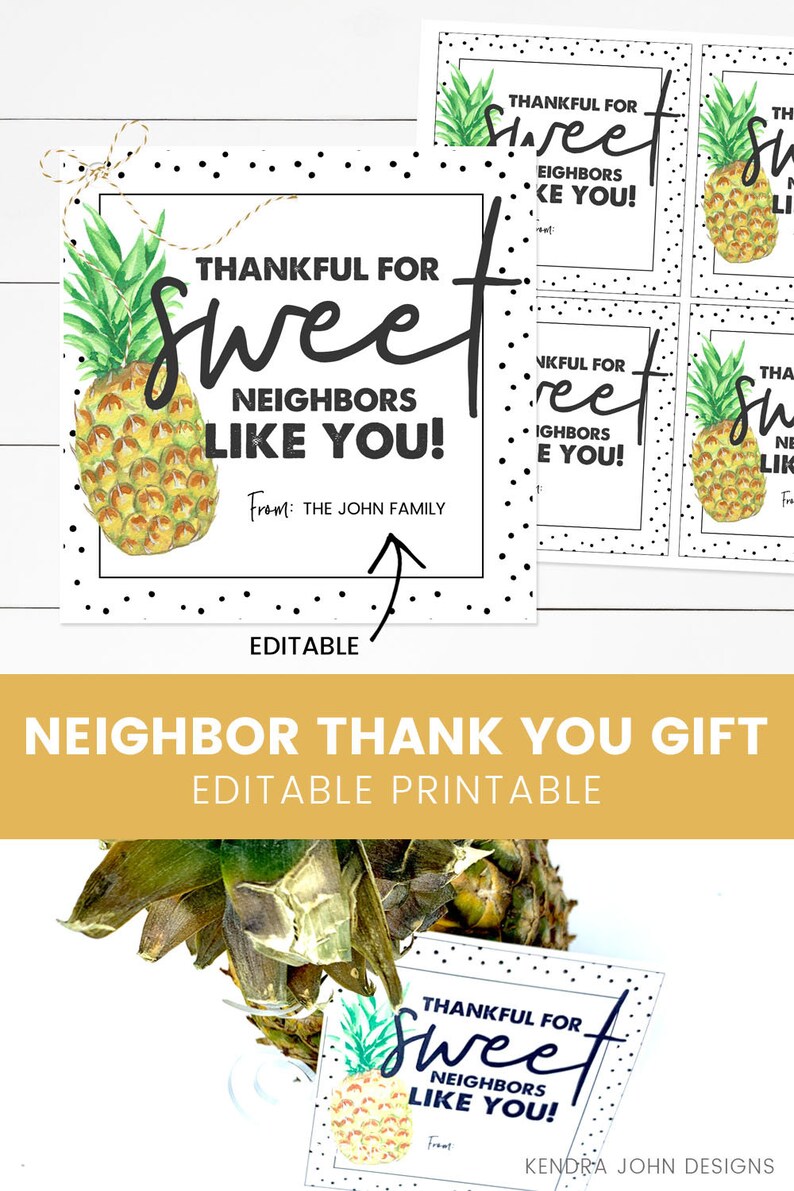 Printable Thank You Tag Pineapple Gifts Pineapple Thank You | Etsy