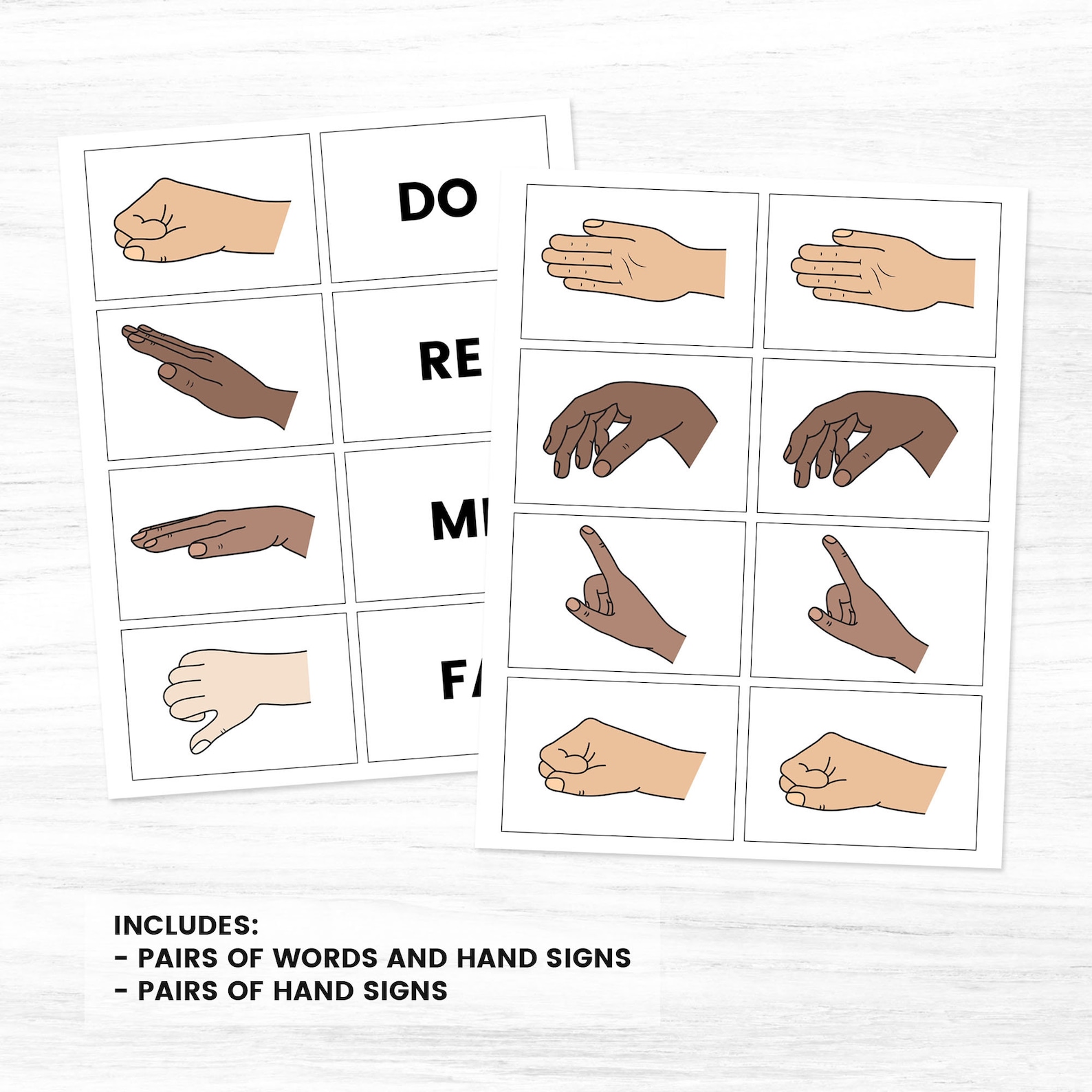 Solfege Flashcards Solfege Hand Signs Printable Elementary - Etsy