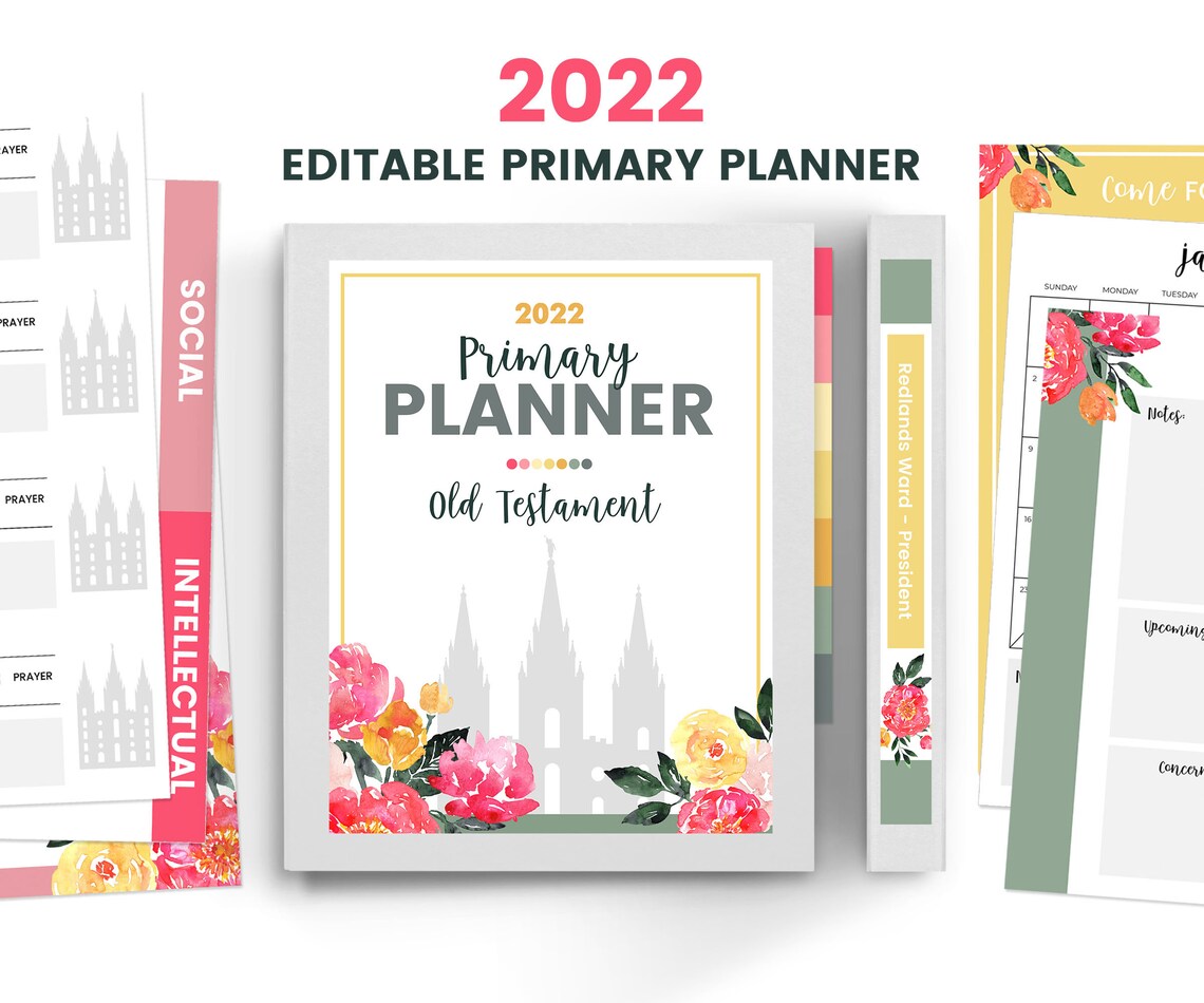LDS Primary 2022 2022 Primary Planner Editable Primary - Etsy