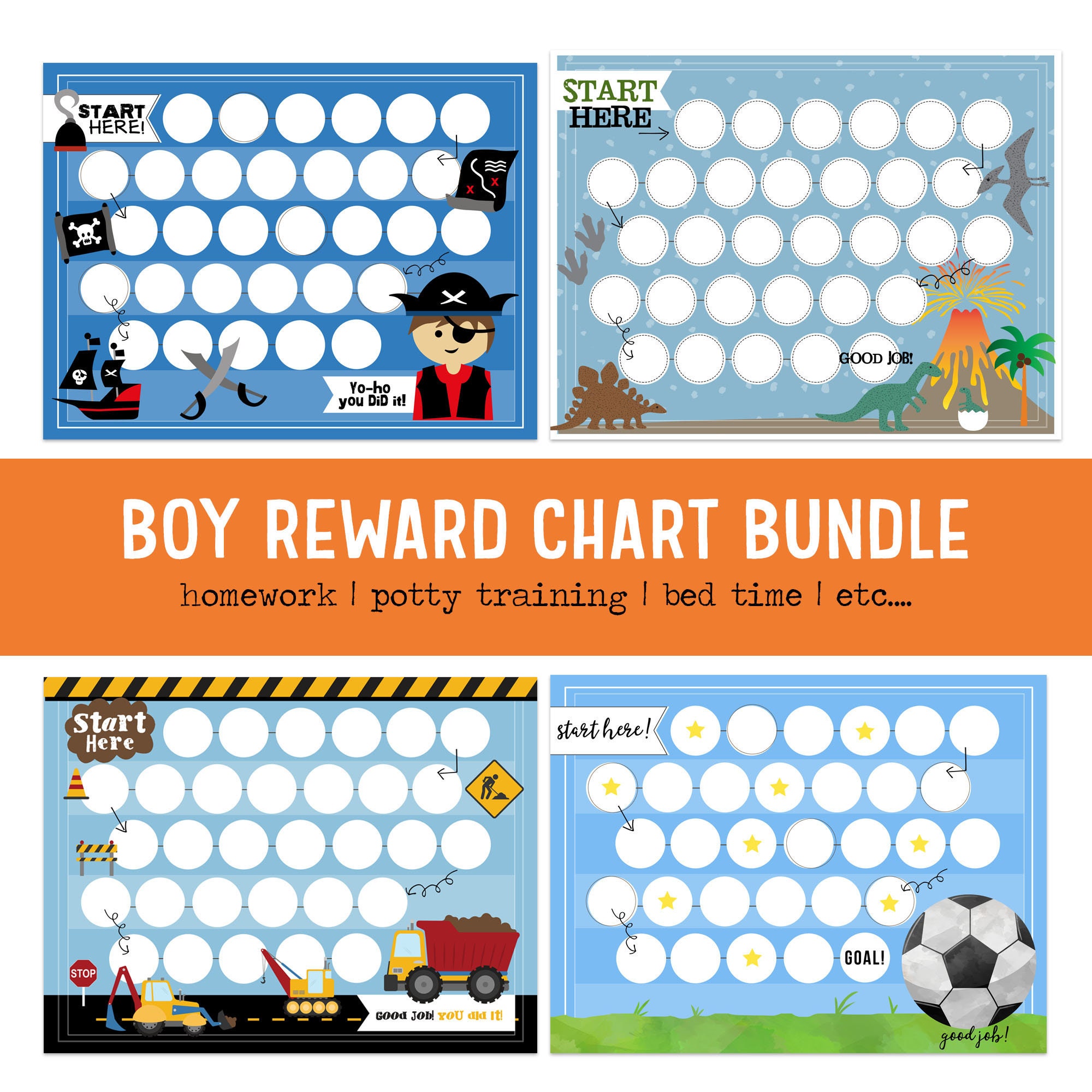 Kids Chore Chart Potty Training Chart Printable Reward | Etsy