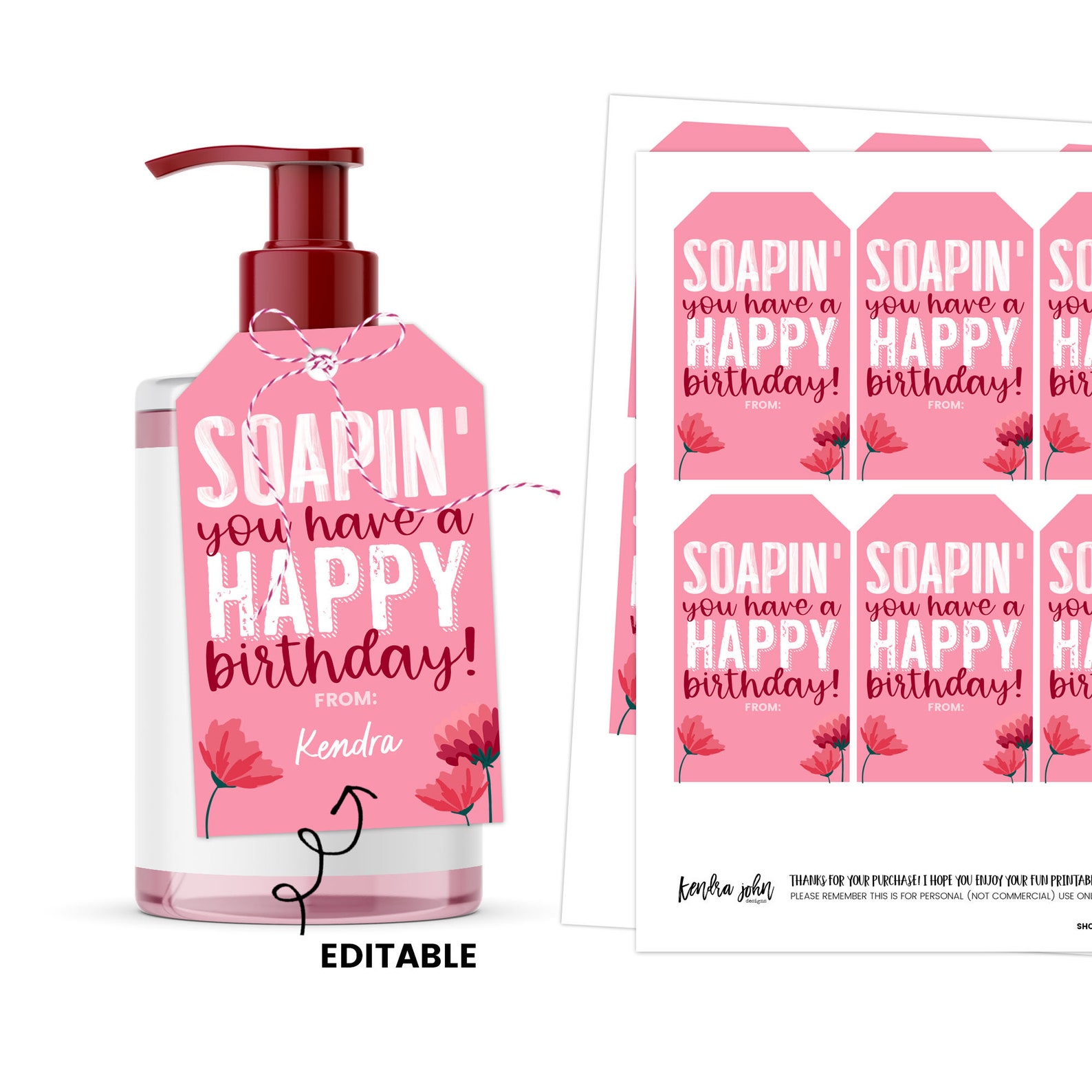 Soap Gift Tag Birthday Soap Printable Relief Society - Etsy