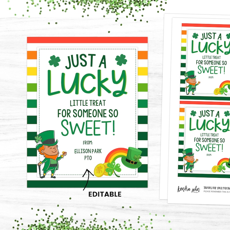 St. Patrick's Day Printable Tag, St Patricks Day Appreciation, March ...