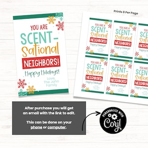 Scent-sational Gift Tag, Neighbor Christmas Gift, Christmas Candle Gift ...