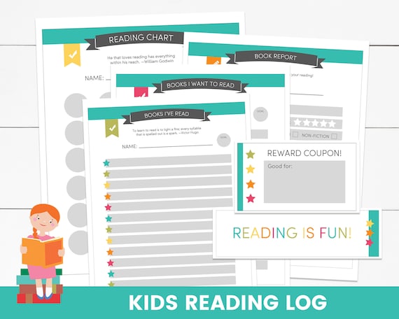 Reading Planner for Kids Kids Reading Journal Printable - Etsy