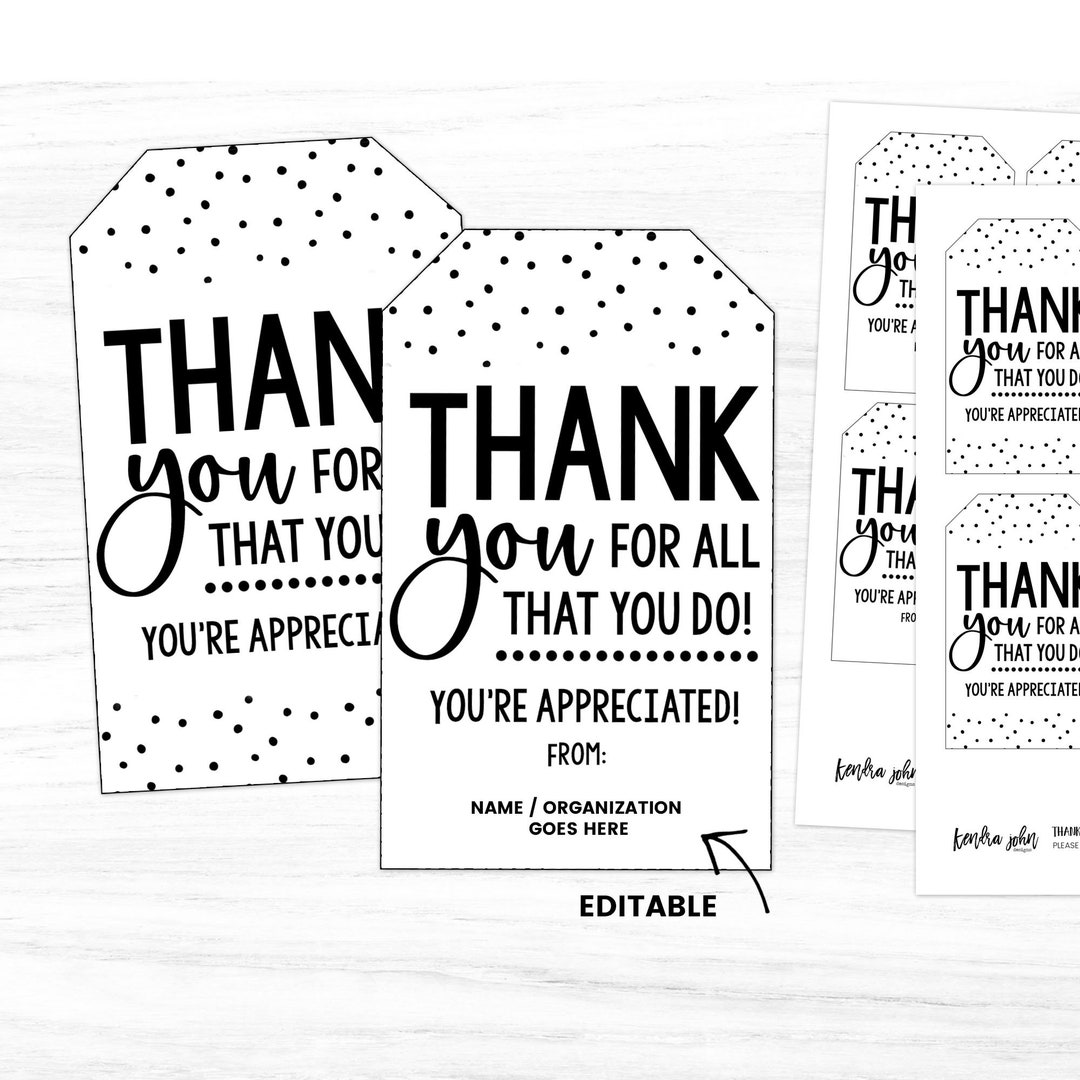 Employee Appreciation Gift Tags, Employee Gifts, Team Gifts for ...