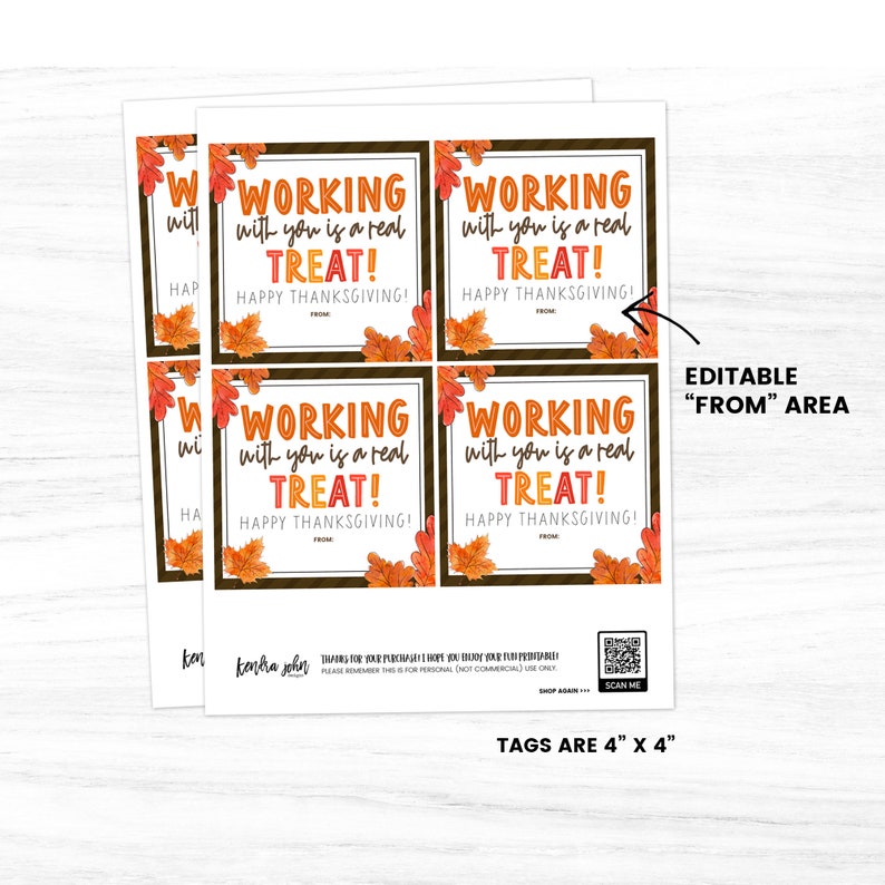 Thanksgiving Appreciation Treat Tag Thanksgiving Employee - Etsy