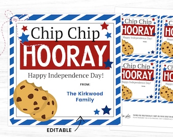 4th of July Cookie Tag, 4th of July Treat Tag, Fourth of July Printable ...
