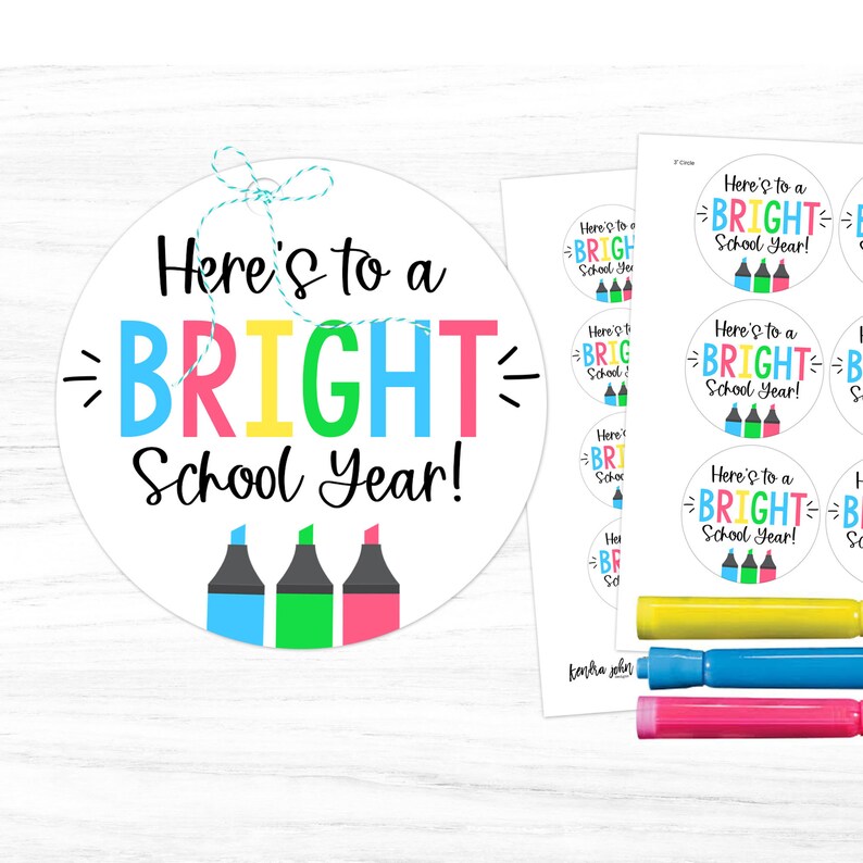 Highlighter Gift Tag Bright School Year Back to School Gift - Etsy
