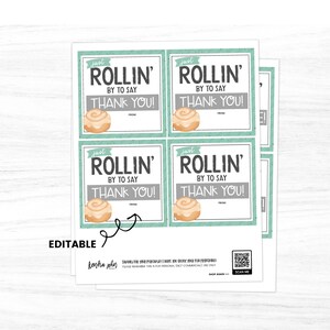 Cinnamon Roll Thank You, Thank You Gift Tags, Printable Thank You Tag ...