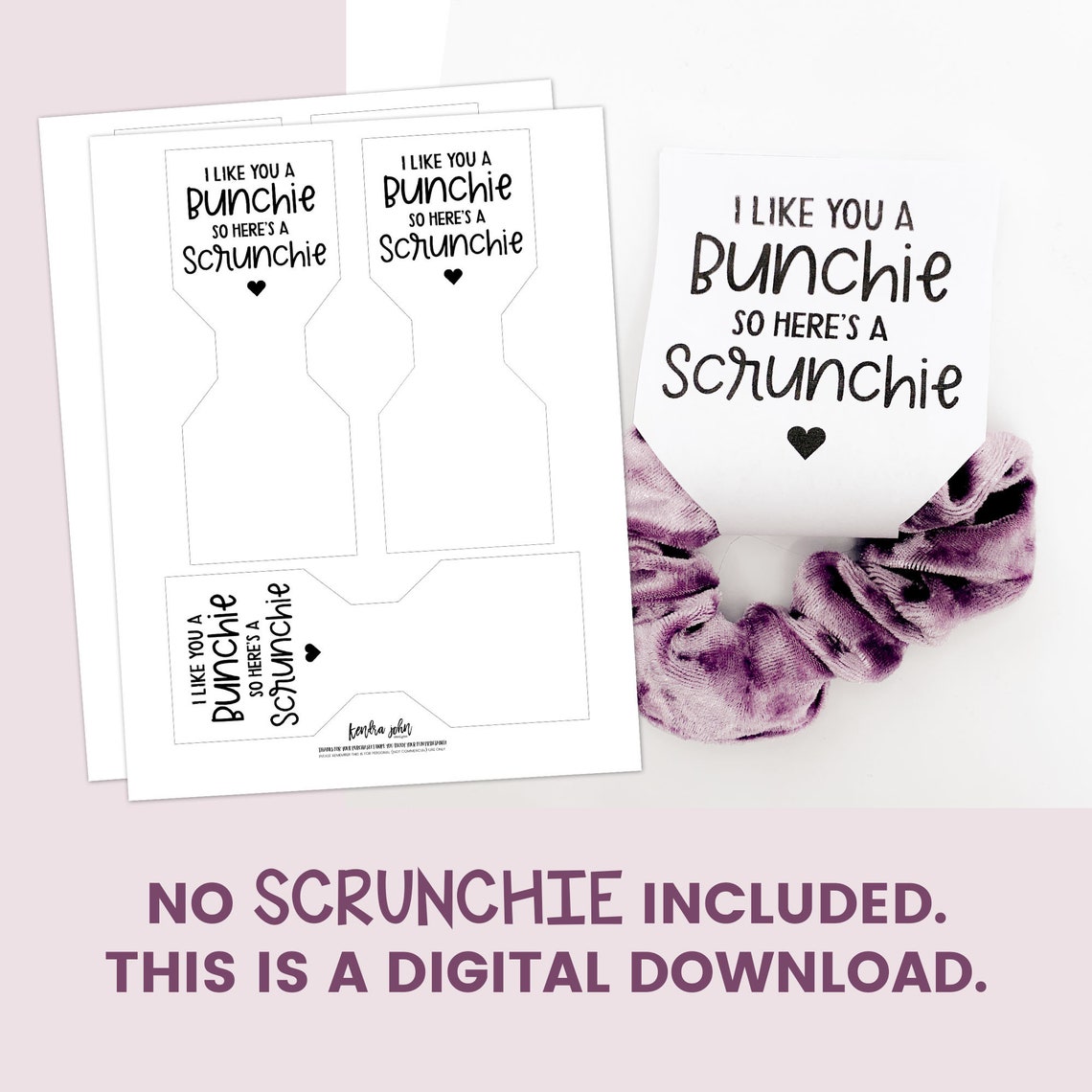 Scrunchie Valentine Scrunchie Tag Tween Valentine Gift YW - Etsy