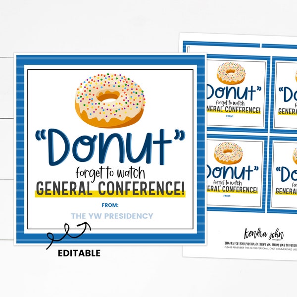 General Conference Treat Tag - Etsy