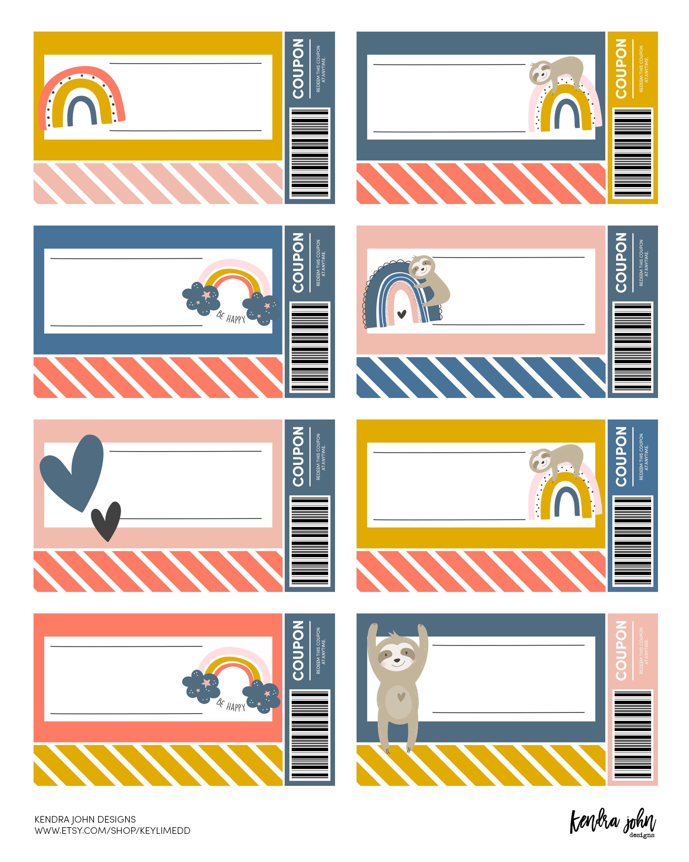 BUNDLE Kids Reward Coupons Printable Love Coupons | Etsy