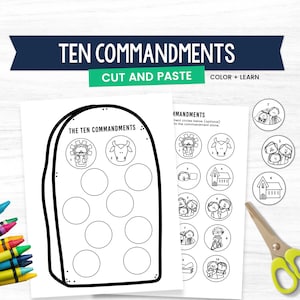 Ten Commandments Activity, Bible Game for Kids, Kid Bible Study ...