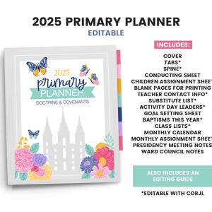 LDS Primary 2025, Primary Presidency 2025, Primary Binder, Primary ...