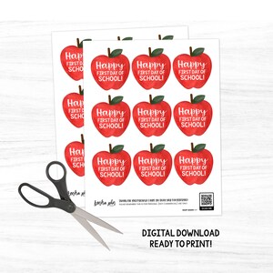 Back to School Gift Tag, Happy First Day of School Tag, Back to School ...