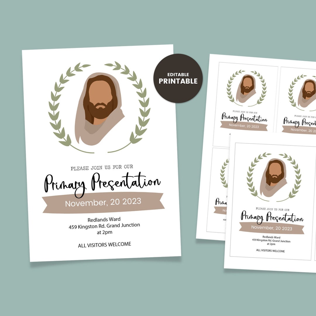Primary Program Invite Primary Presentation LDS Primary - Etsy