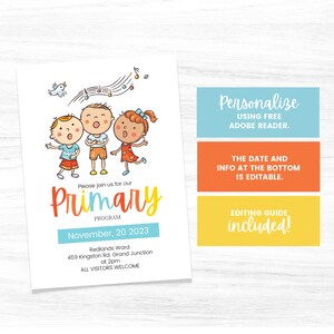 Primary Program Invite, Primary Presentation, LDS Primary Printable ...