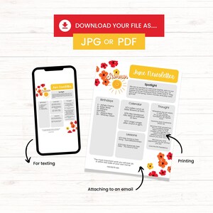 Relief Society Newsletter Template, Summer Newsletter Template, Relief ...