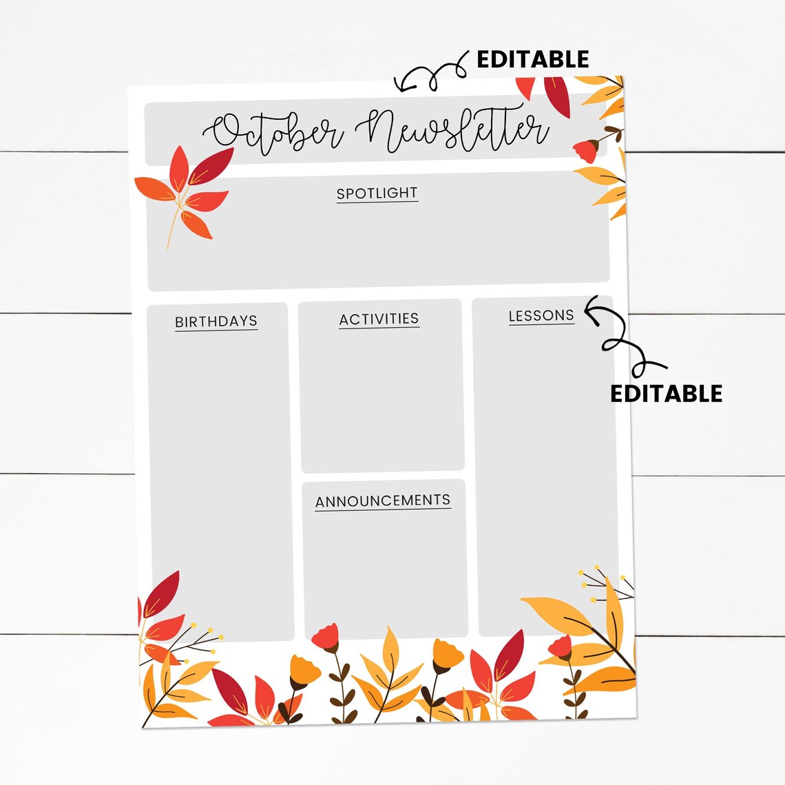 Young Women Newsletter Fall Newsletter Template Newsletter | Etsy