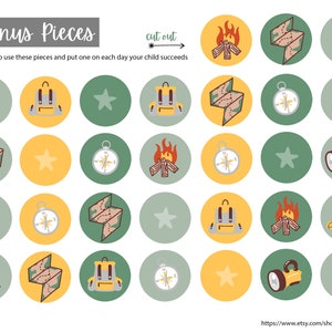 Reward Chart Printable, Kids Chore Chart, Camping, Digital Download ...