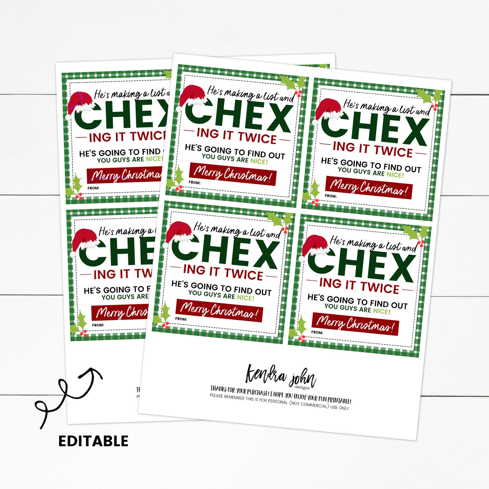 Chex Mix Gift Tag Neighbor Christmas Gift Printable - Etsy