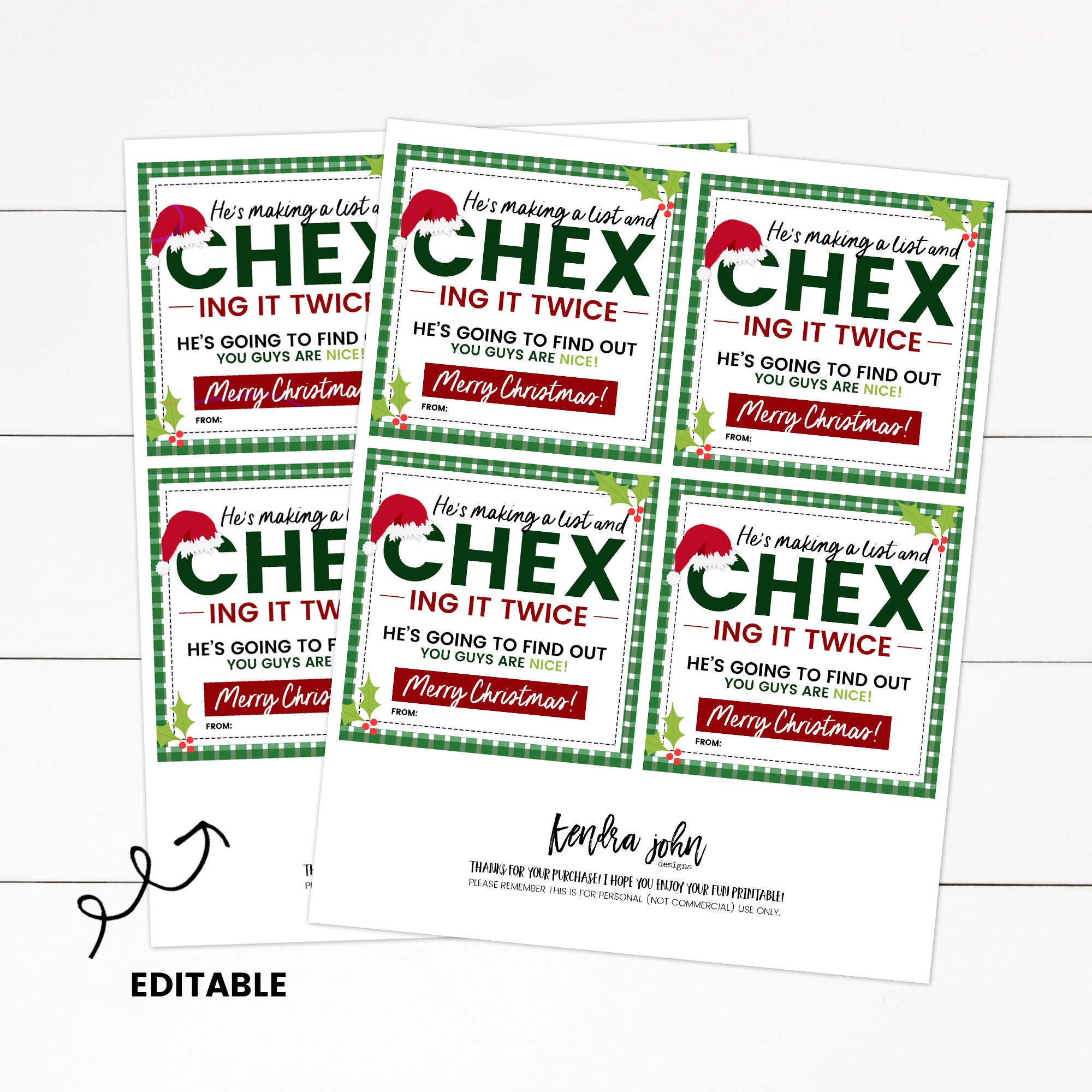 Chex Mix Gift Tag Neighbor Christmas Gift Printable - Etsy