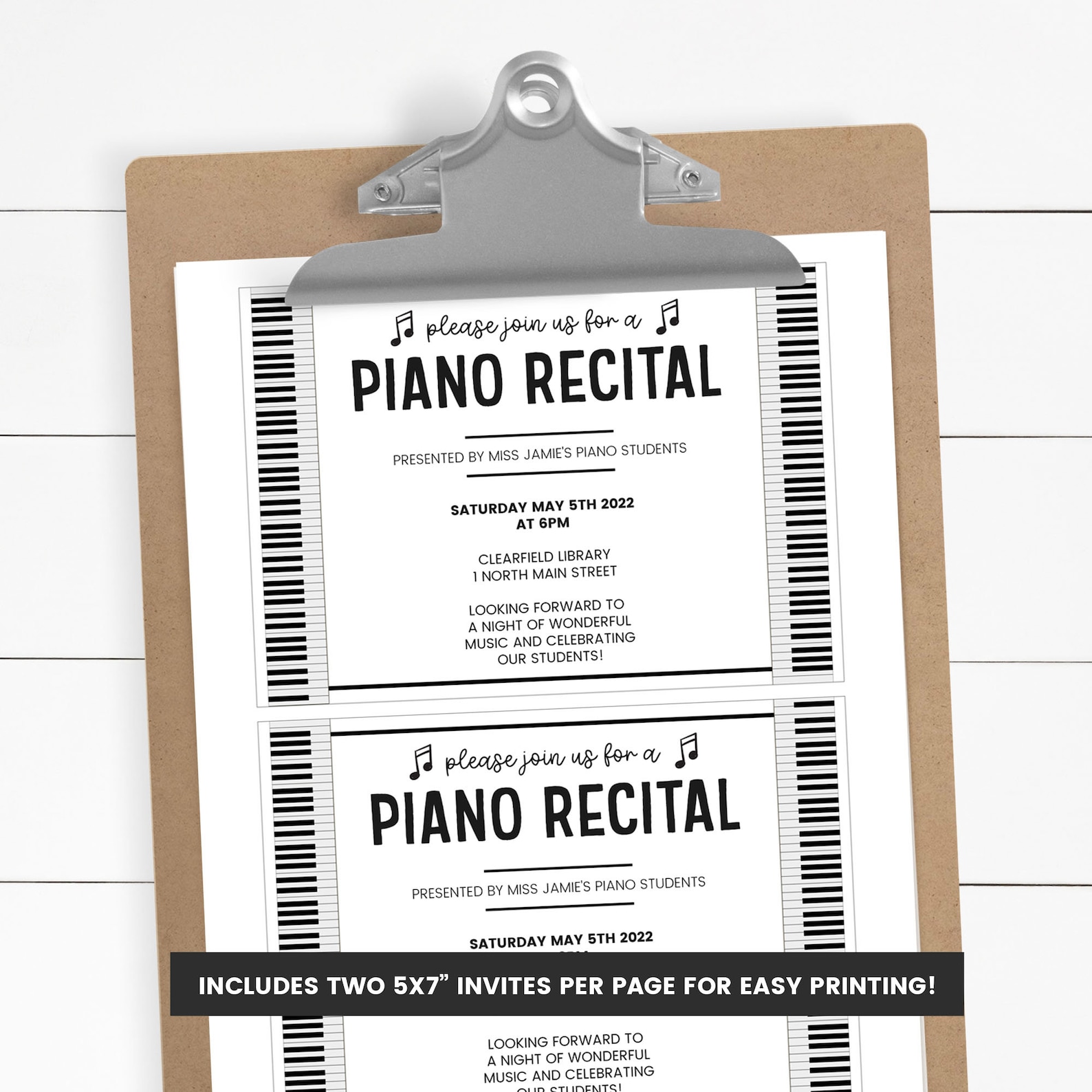 Piano Recital Flyer Piano Recital Invite Piano Concert - Etsy