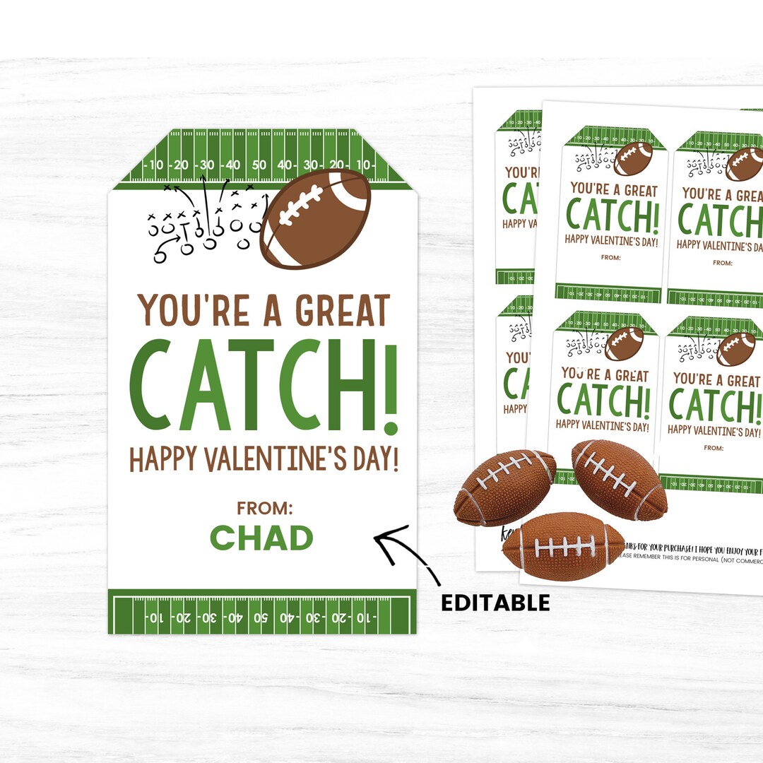 Football Valentines Card, Sports Valentines Card, Kids Valentine Cards ...
