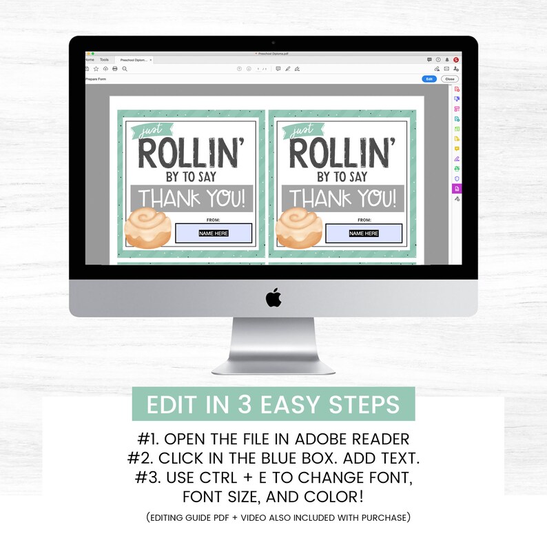 Cinnamon Roll Thank You Thank You Gift Tags Printable Thank - Etsy