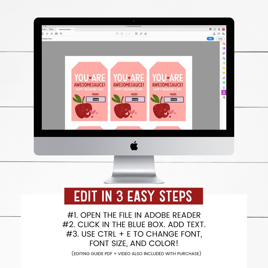 Applesauce Valentines, You're Awesomesauce, Applesauce Tag, Classroom ...