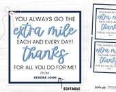 Extra Mile Tag Employee Appreciation Gift Tags Staff Thank - Etsy