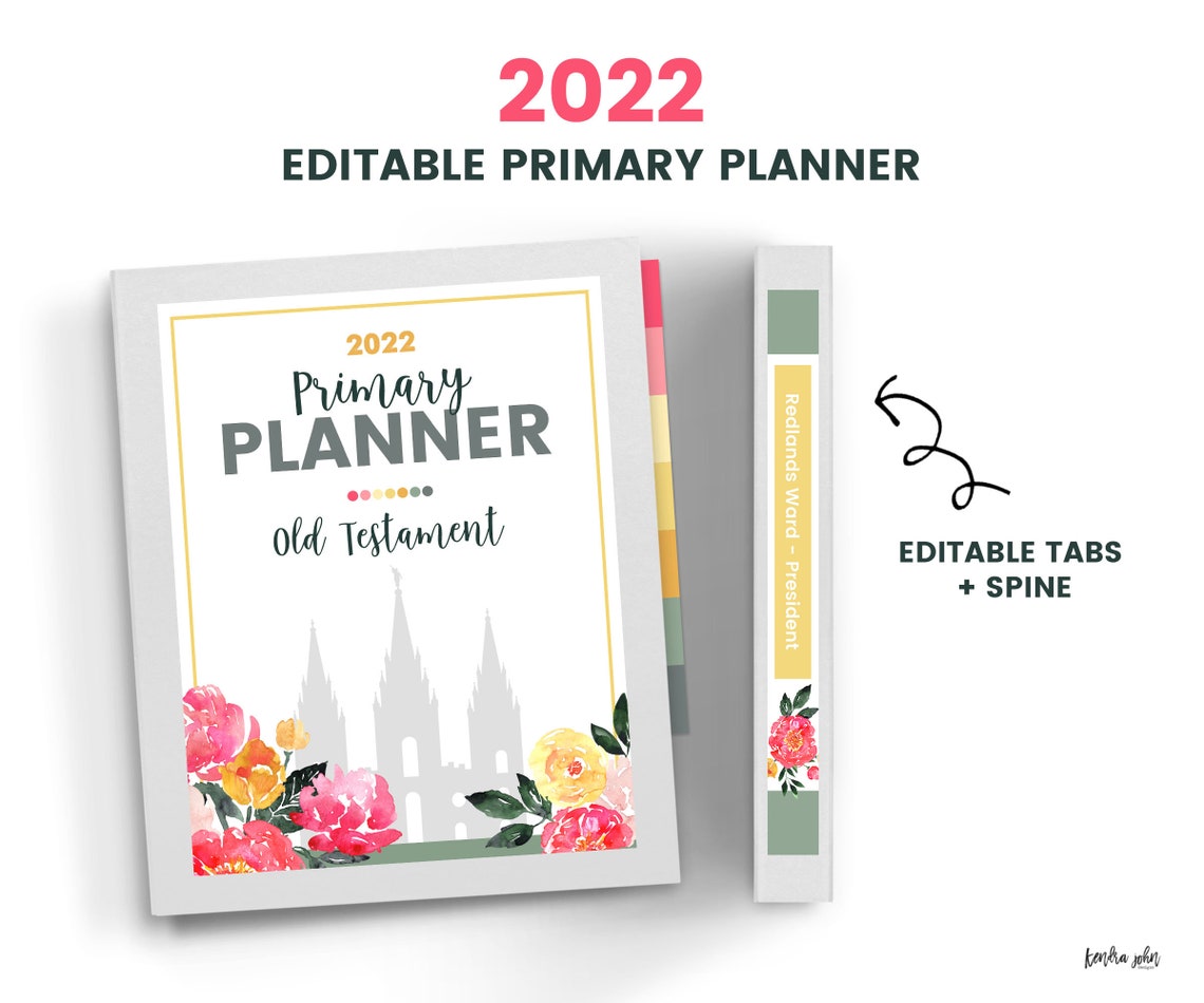 LDS Primary 2022 2022 Primary Planner Editable Primary - Etsy